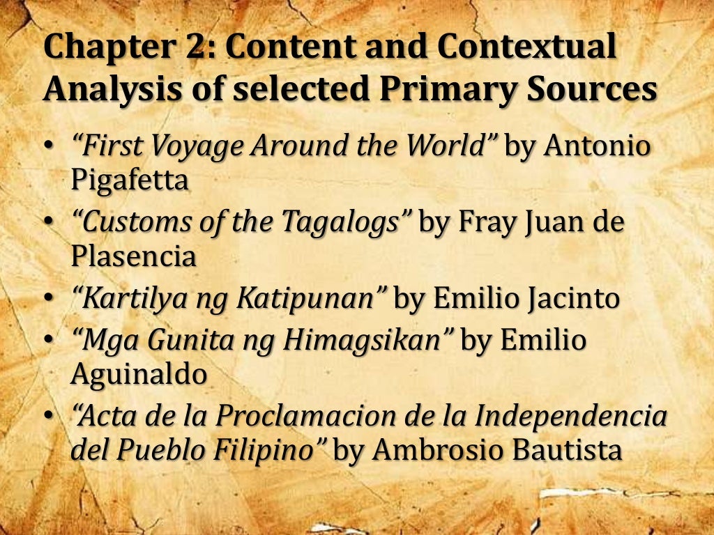 Readings In Philippine History Chapter 2 Content And Contextual Anal