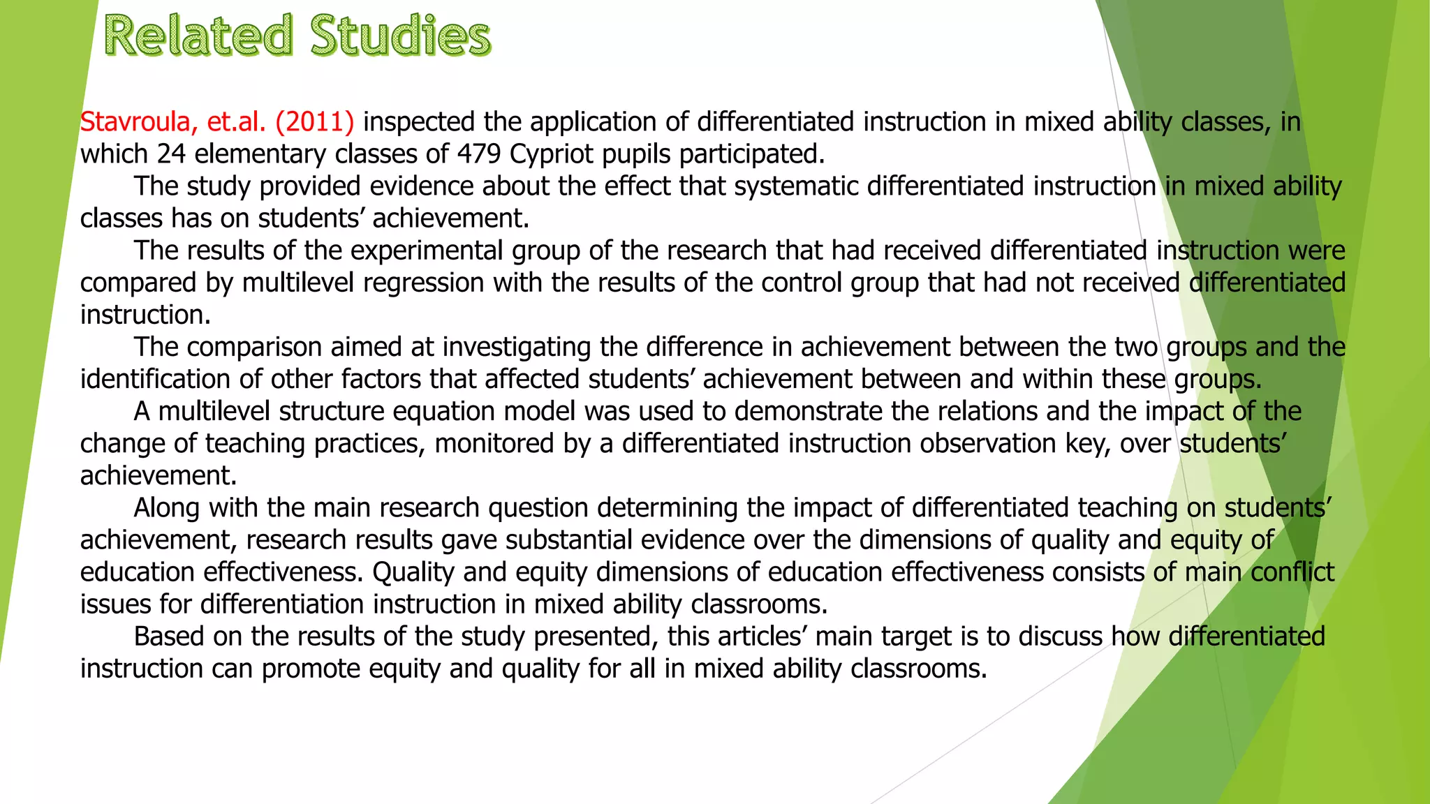 DESIGN HEARING ON DIFFERENTIATED INSTRUCTION CHAPTER 2 | PPTX
