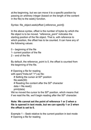 CHAPTER 2 - FILE HANDLING-txtfile.pdf is here | PDF