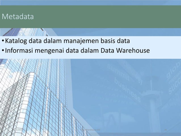 Chapter 2 fitur dan komponen datawarehouse | PPT