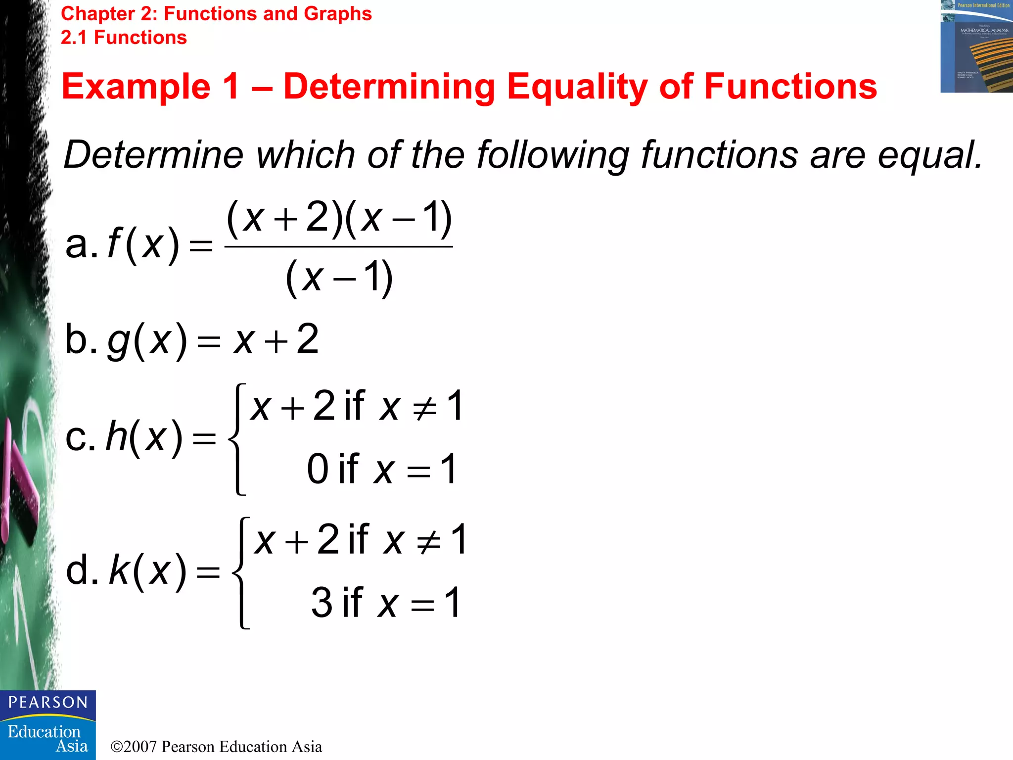 Chapter 2 - Functions and Graphs | PPT