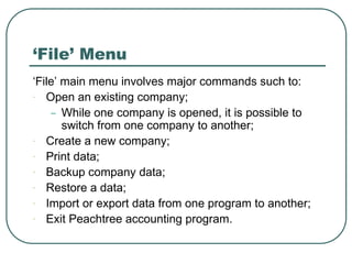 Chapter 2-getting started peachtree accounting.ppt