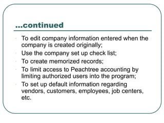 Chapter 2-getting started peachtree accounting.ppt