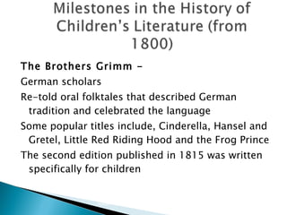 Chapter 2 History of Children's Literature | PPT
