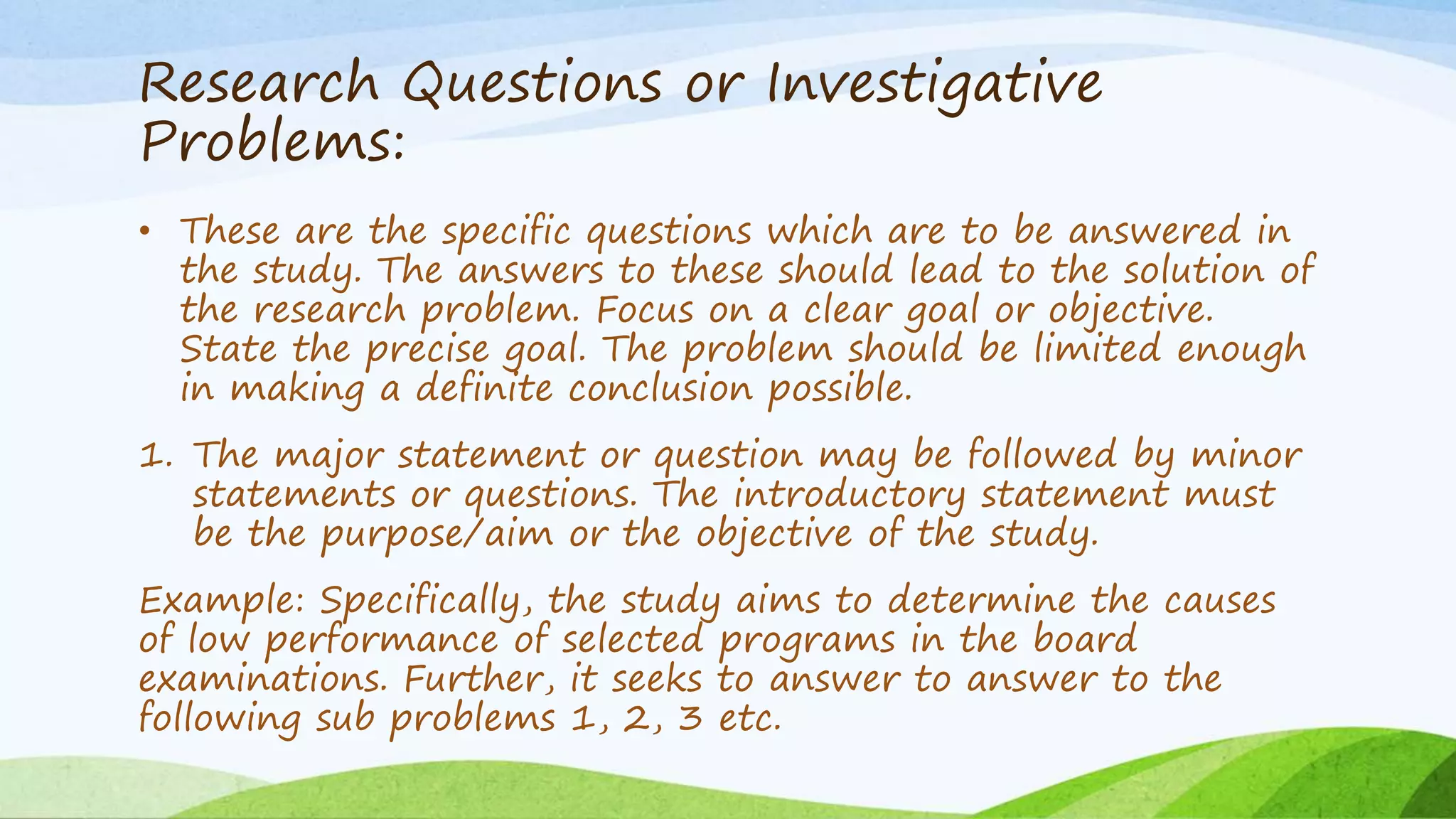 Chapter 2 Identifying and Stating the Problem | PPTX