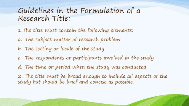 Chapter 2 Identifying and Stating the Problem | PPTX | Educational ...