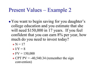 Chapter 2 introduction to valuation - the time value of money | PPT
