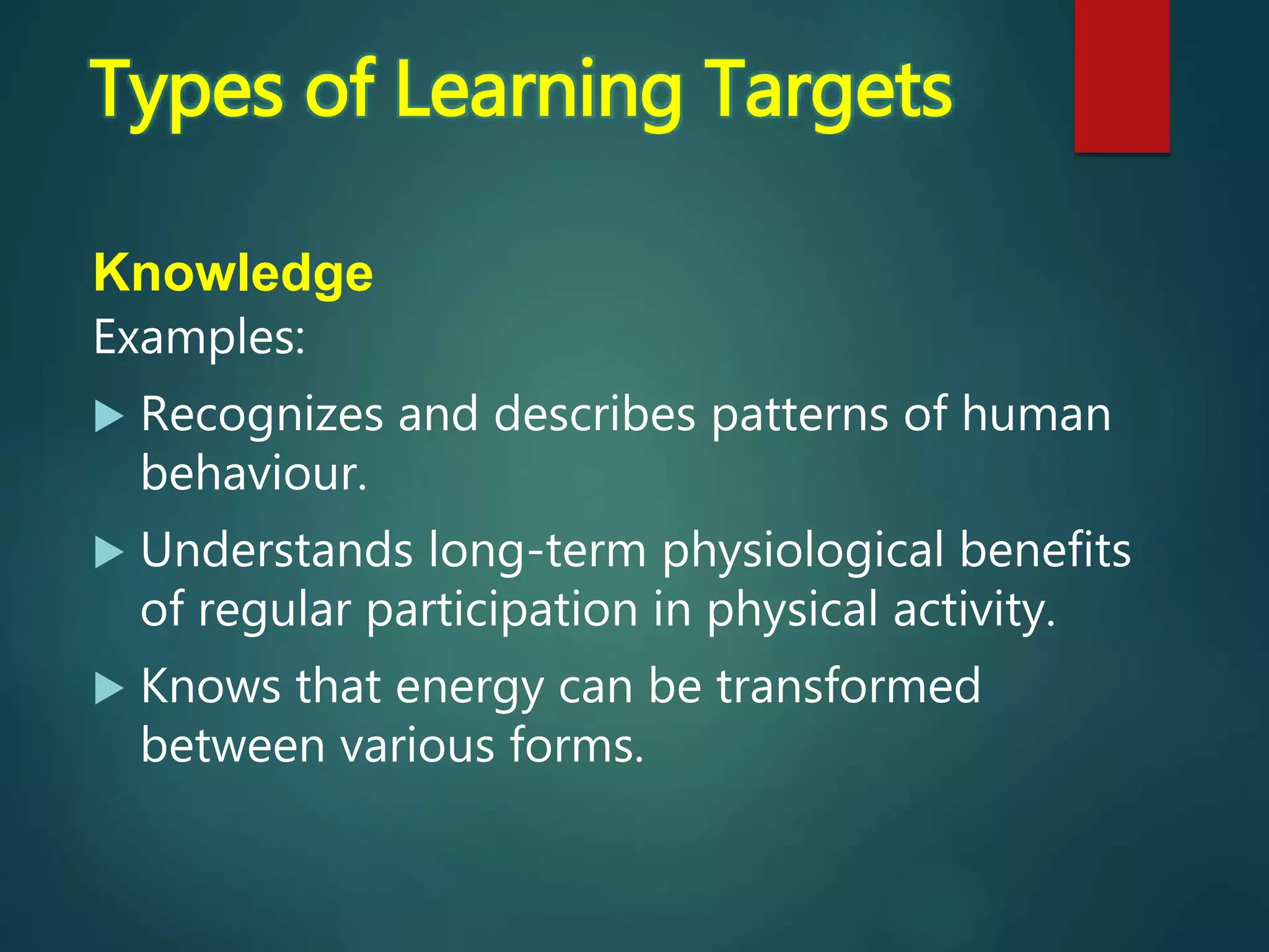 Chapter 2 Learning Targets | PPTX