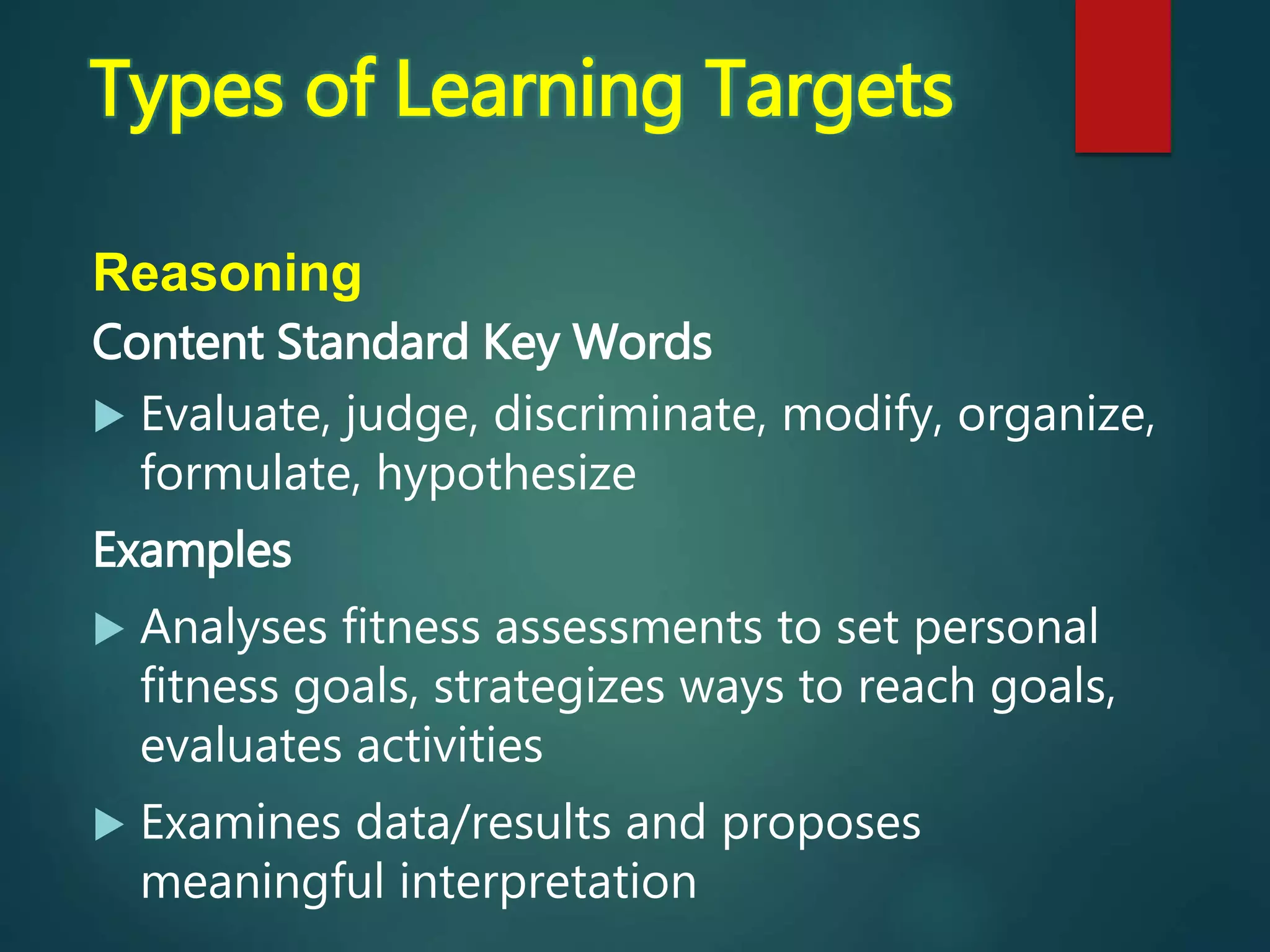 Chapter 2 Learning Targets | PPTX
