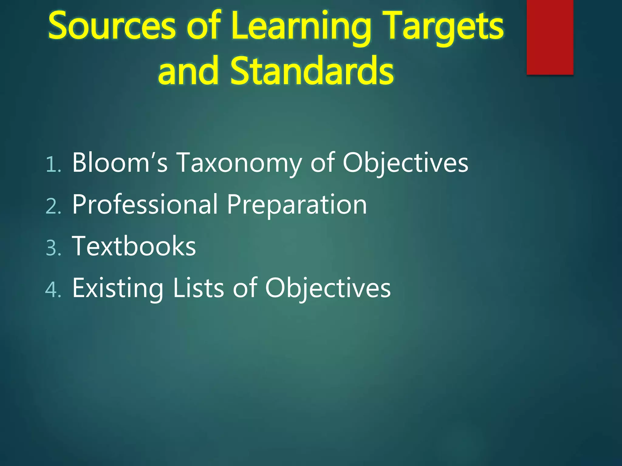 Chapter 2 Learning Targets | PPTX