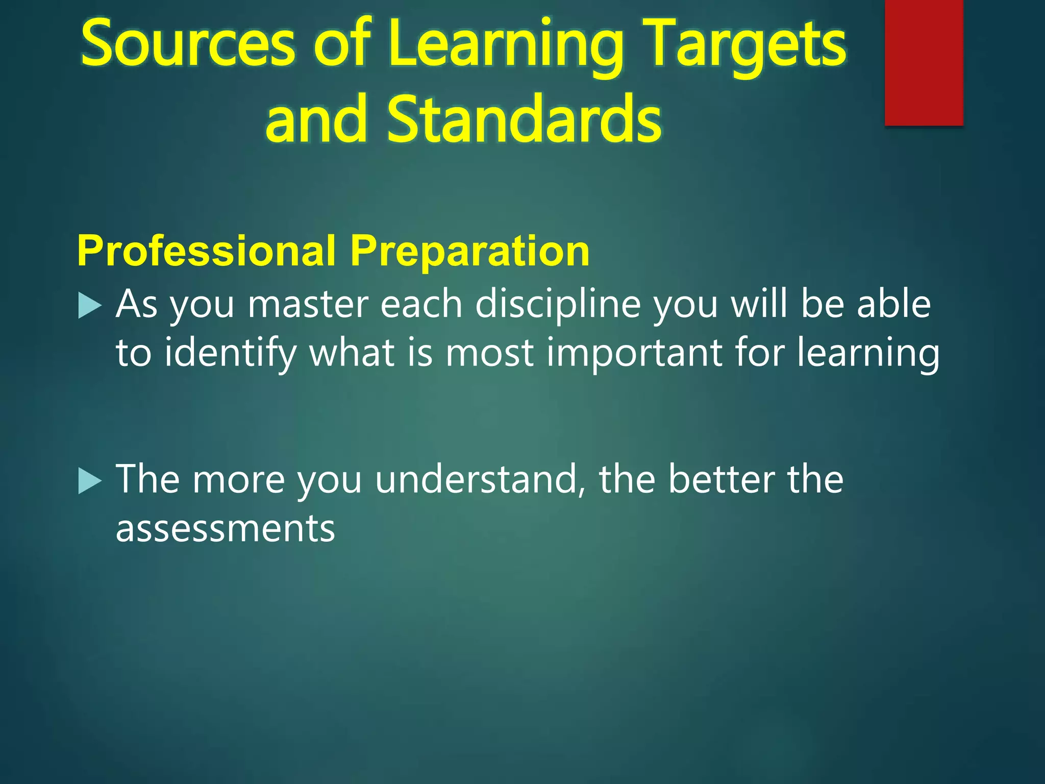 Chapter 2 Learning Targets | PPTX