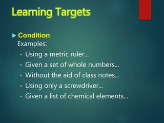 Chapter 2 Learning Targets | PPTX
