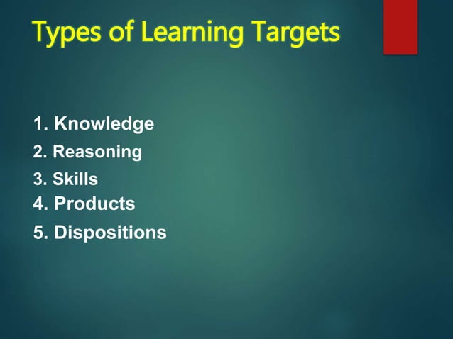 Chapter 2 Learning Targets | PPTX