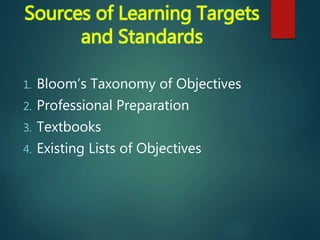 Chapter 2 Learning Targets | PPTX