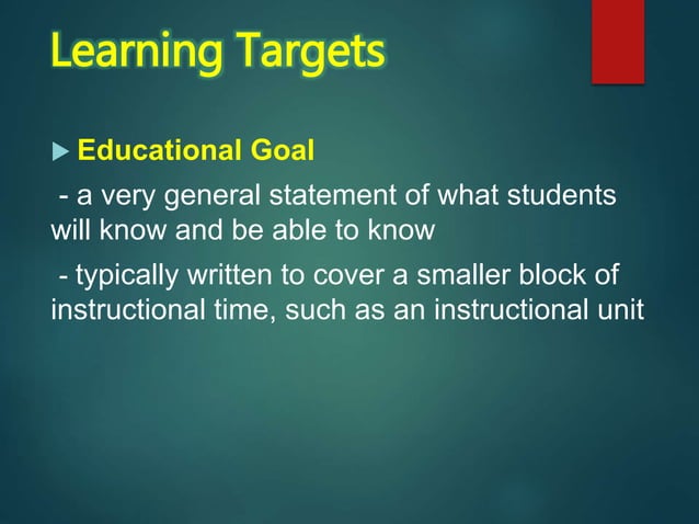 Chapter 2 Learning Targets | PPTX