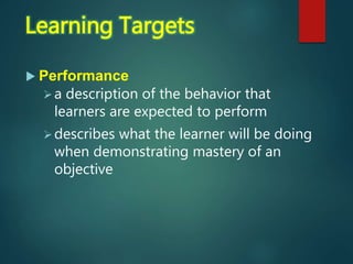 Chapter 2 Learning Targets | PPTX