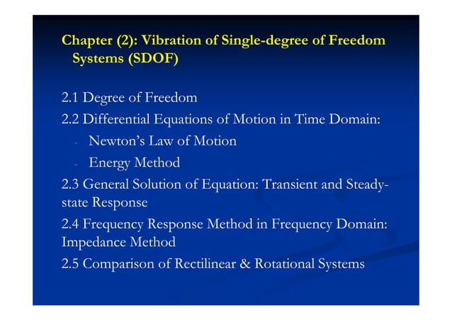 Chapter 2 lecture 1 mechanical vibration | PDF