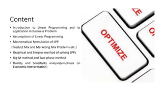 linear programming | PPTX