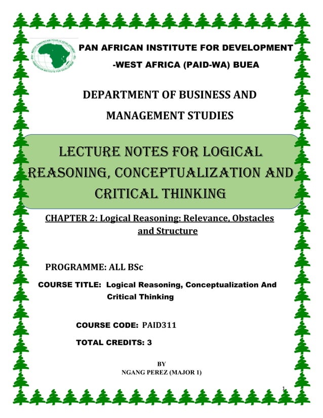 Logical Reasoning: relevance, obstacles and structure | PDF