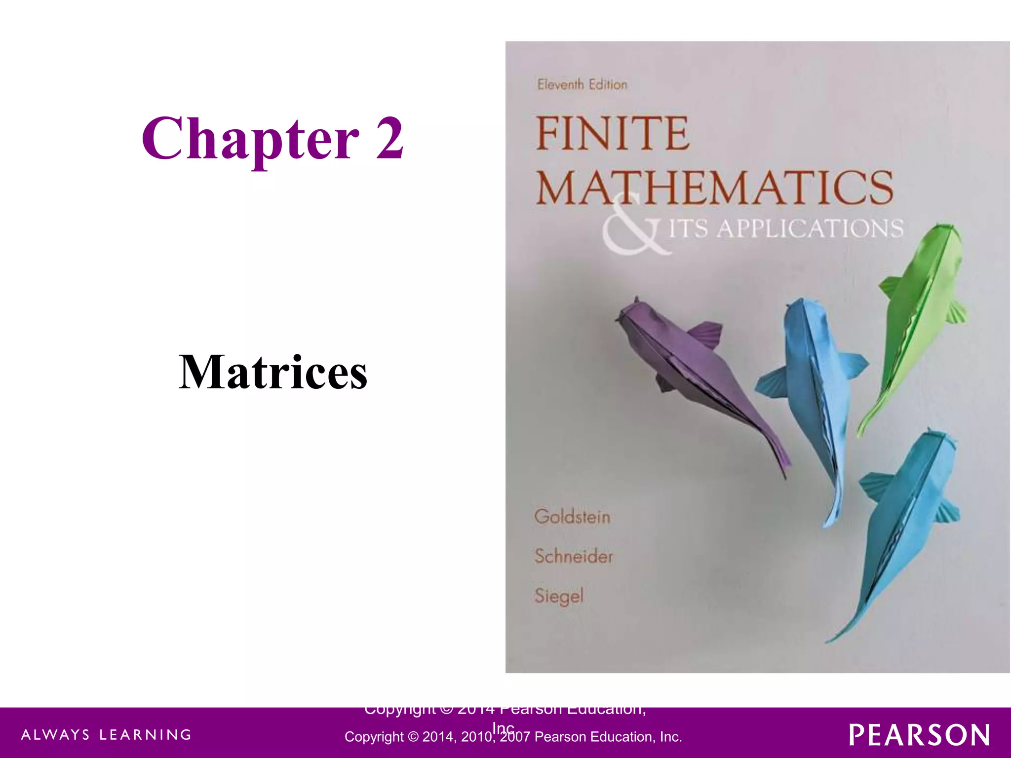 Chapter 2 matrices | PPTX