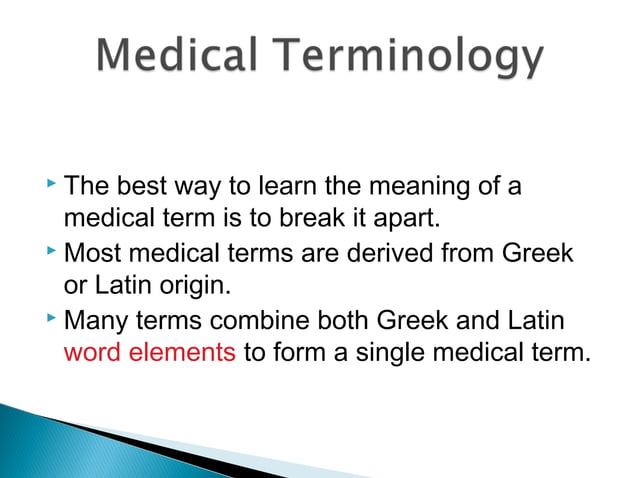 Chapter 2 medical terminology | PPT