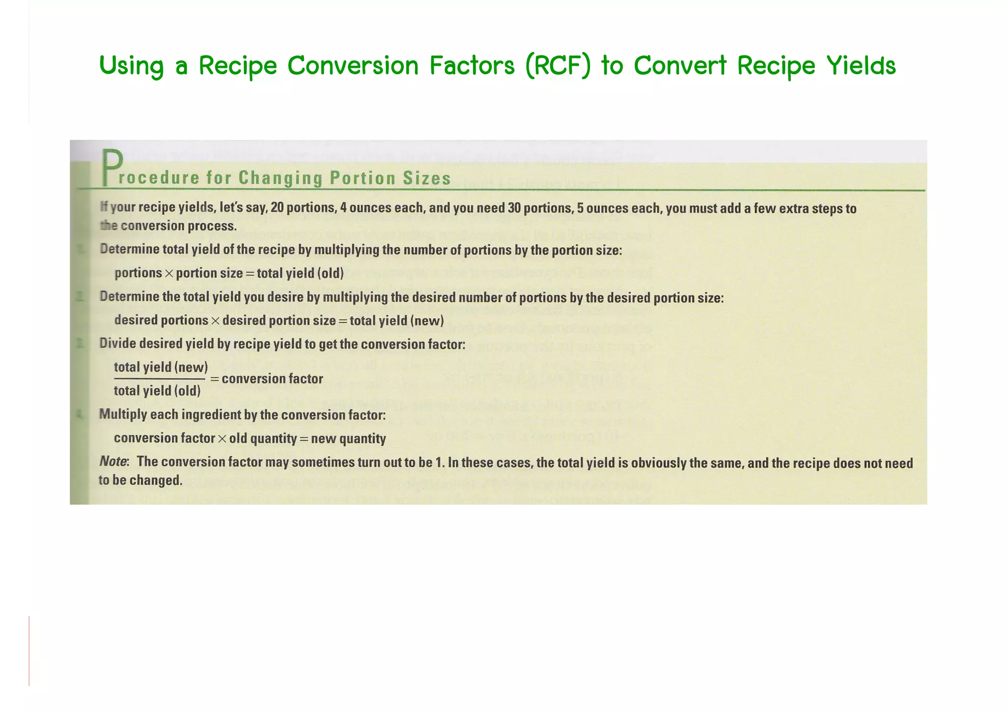 Chapter 2 Menus, Recipes and Calculation | PDF