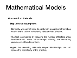 Mathematical modeling Chapter2 model process | PPT