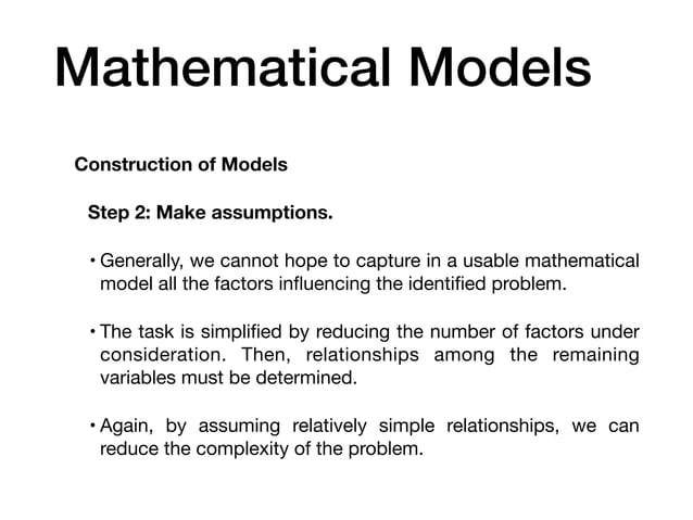 Mathematical modeling Chapter2 model process | PPT