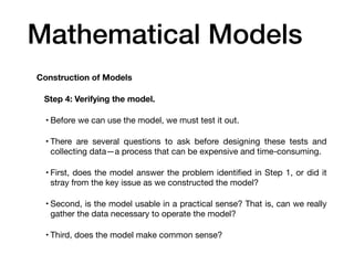 Mathematical modeling Chapter2 model process | PPT