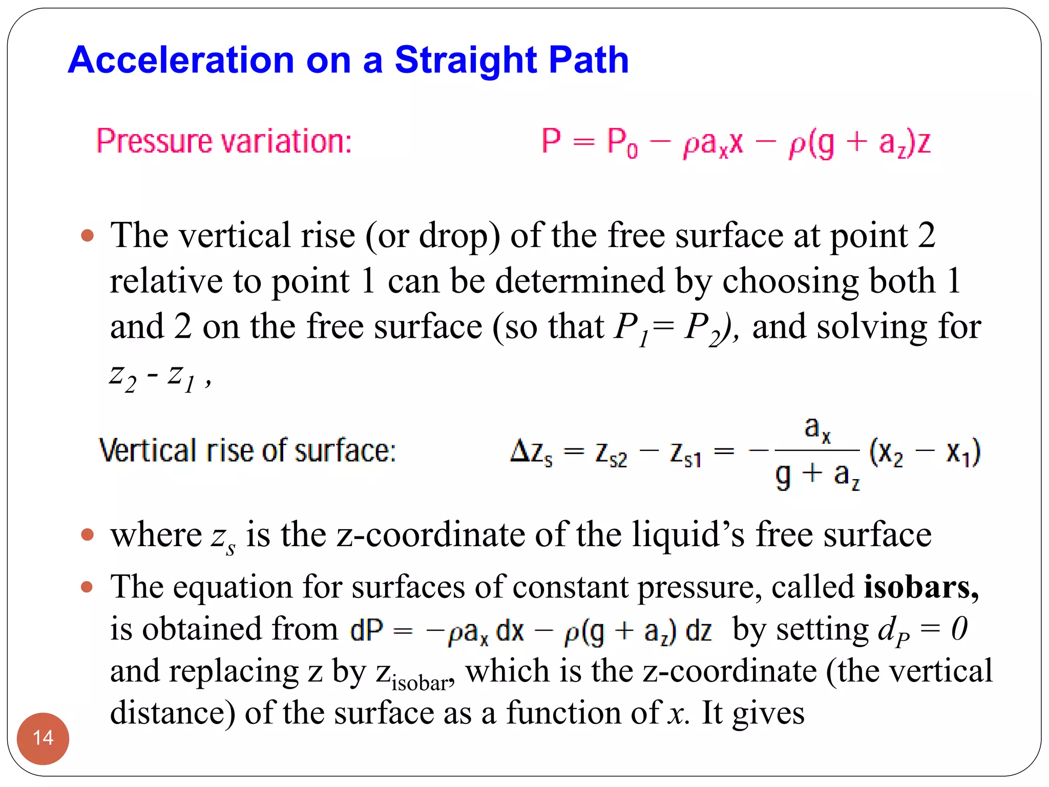 Fluid Mechanics Chapter 2 Part II. Fluids in rigid-body motion | PDF
