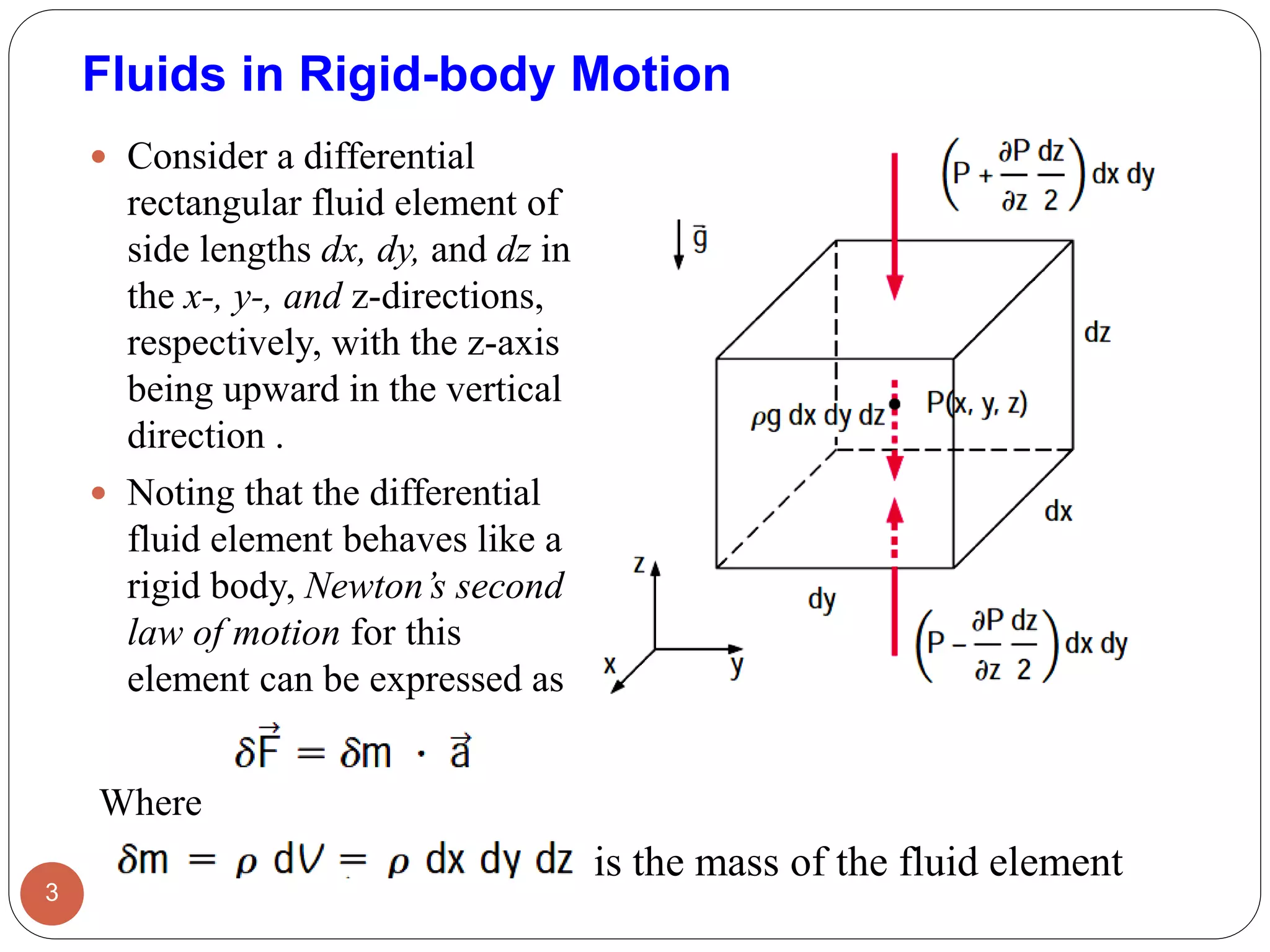 Fluid Mechanics Chapter 2 Part II. Fluids in rigid-body motion | PDF