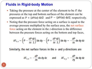 Fluid Mechanics Chapter 2 Part II. Fluids in rigid-body motion | PDF