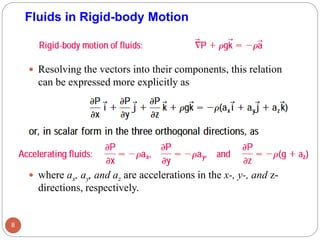 Fluid Mechanics Chapter 2 Part II. Fluids in rigid-body motion | PDF