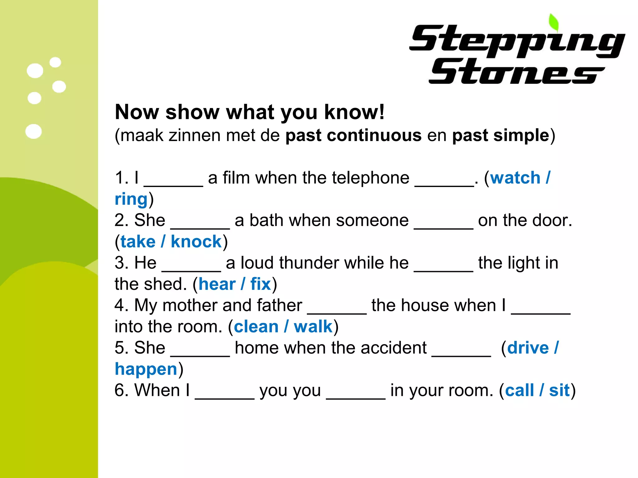 Chapter 2 past continuous + past simple | PPT