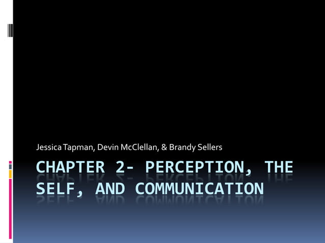Chapter 2 Perception, The Self, And | PPT