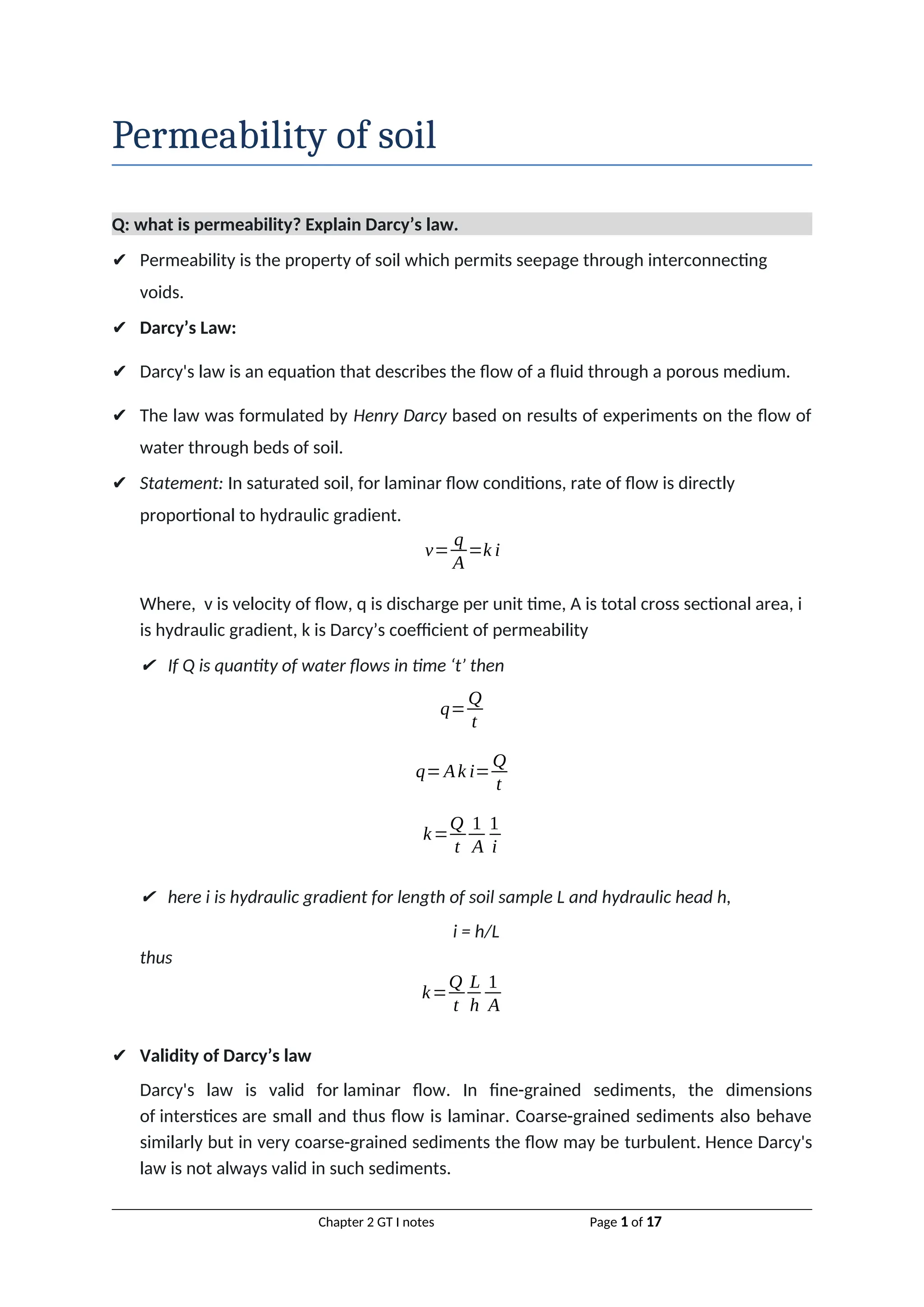 Chapter 2-permeability-1- presentation and question answer | DOCX