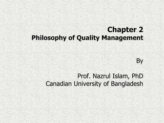 Philosophy of Quality Management | PPT