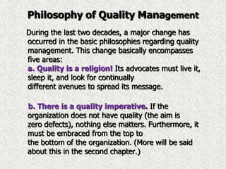 Philosophy of Quality Management | PPT
