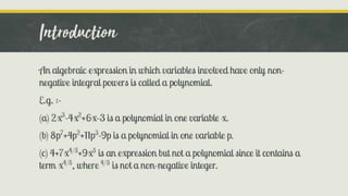 Polynomials - Maths Presentation | PPTX