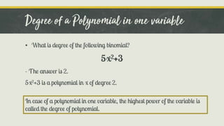 Polynomials - Maths Presentation | PPTX