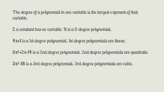 Polynomials - Maths Presentation | PPTX