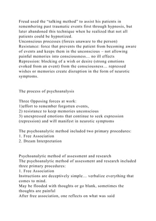 Chapter 2 - psychoanalysisSigmund FreudBorn 1856 – Wha.docx | Mental ...