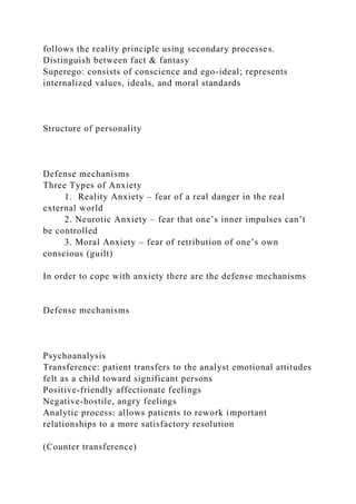 Chapter 2 - psychoanalysisSigmund FreudBorn 1856 – Wha.docx | Mental ...