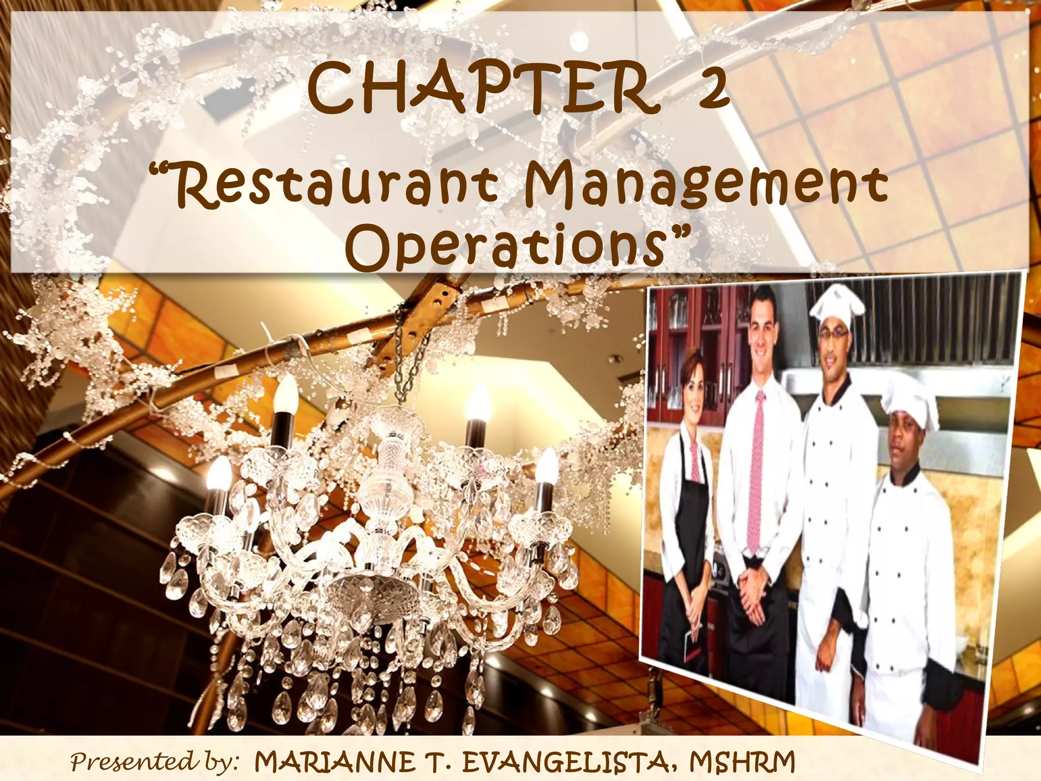 RESTAURANT MANAGEMENT OPERATION | PPT | Dining Out | Food & Drink