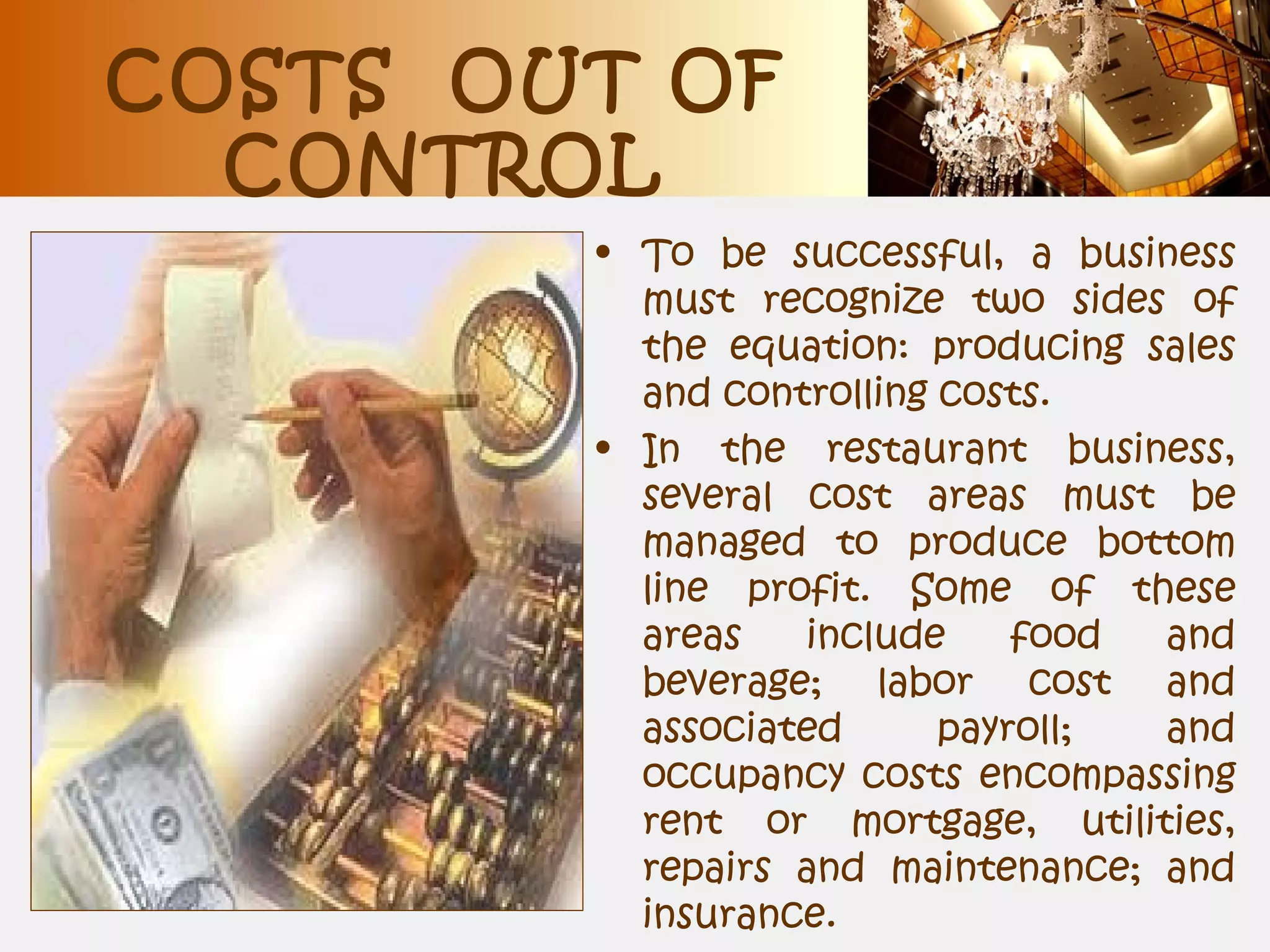 RESTAURANT MANAGEMENT OPERATION | PPT