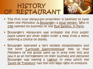 RESTAURANT MANAGEMENT OPERATION | PPT