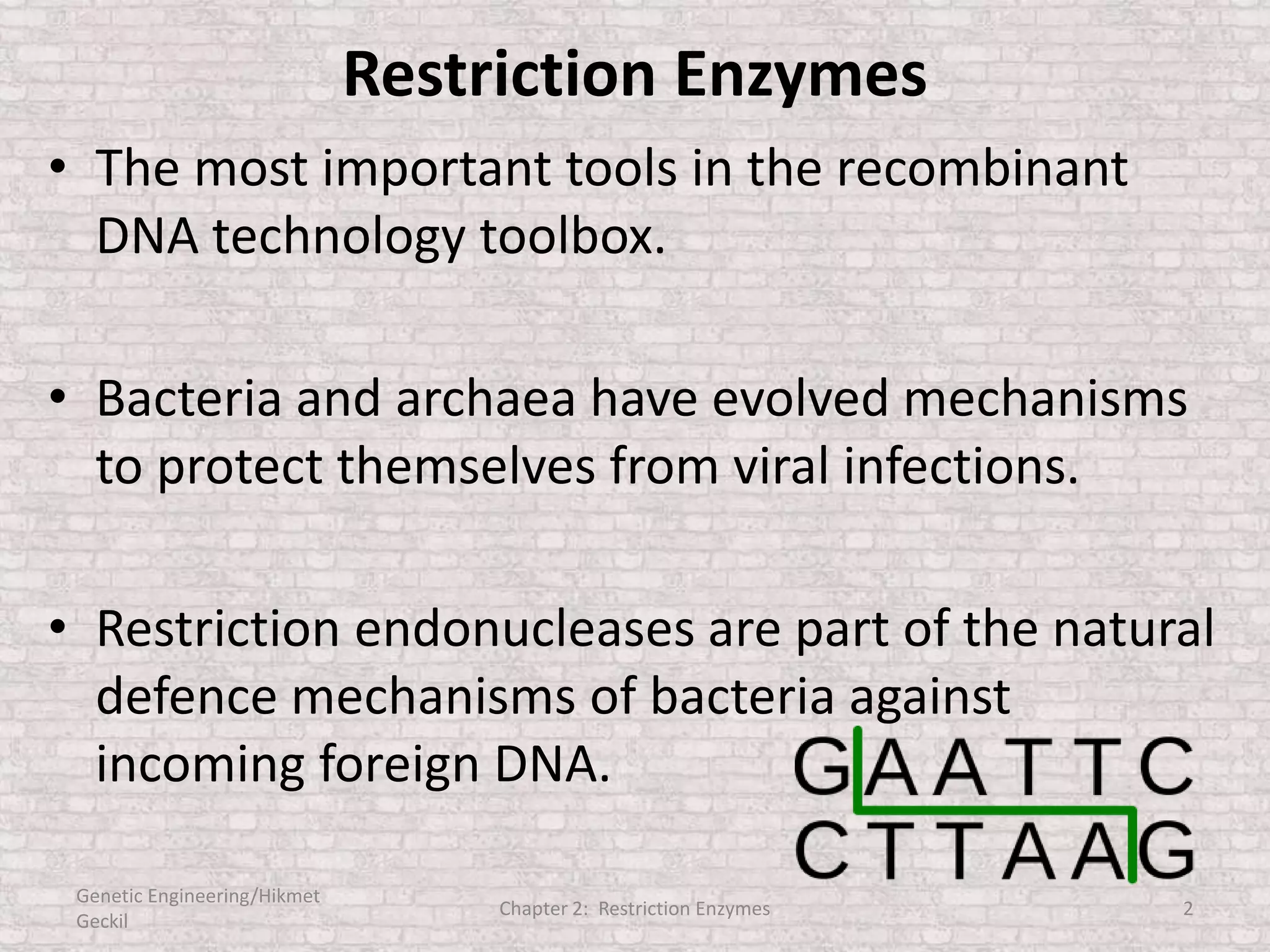 Chapter 2 restriction enzymes | PPTX