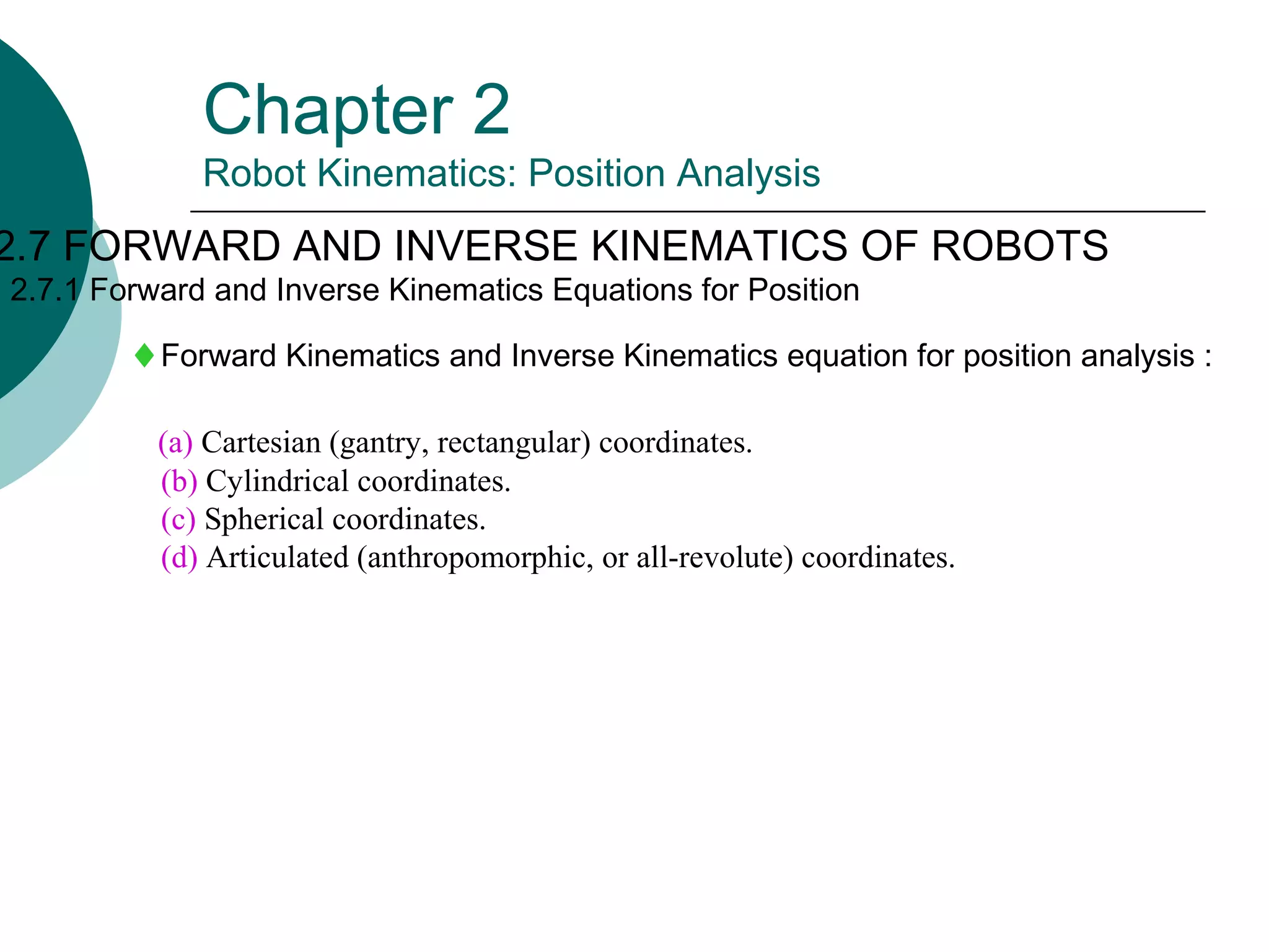 Chapter 2 robot kinematics | PPT