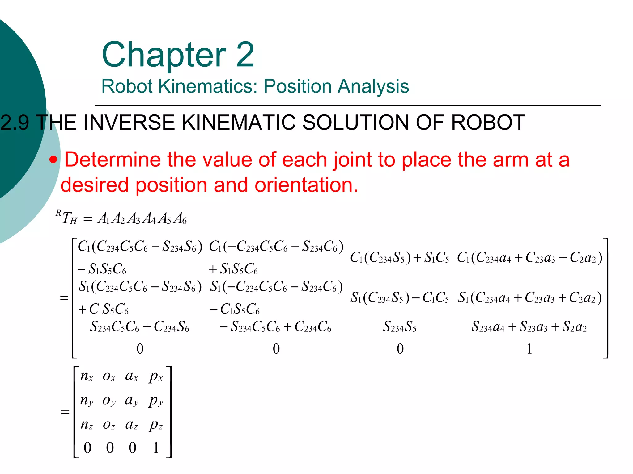 Chapter 2 robot kinematics | PPT
