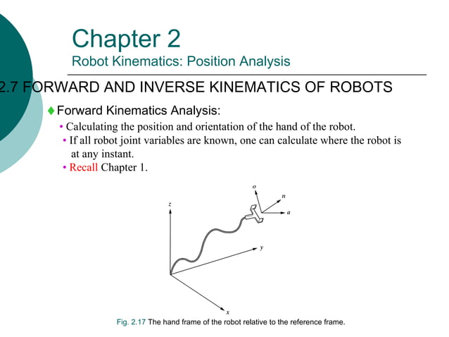 Chapter 2 robot kinematics | PPT | Physics | Science